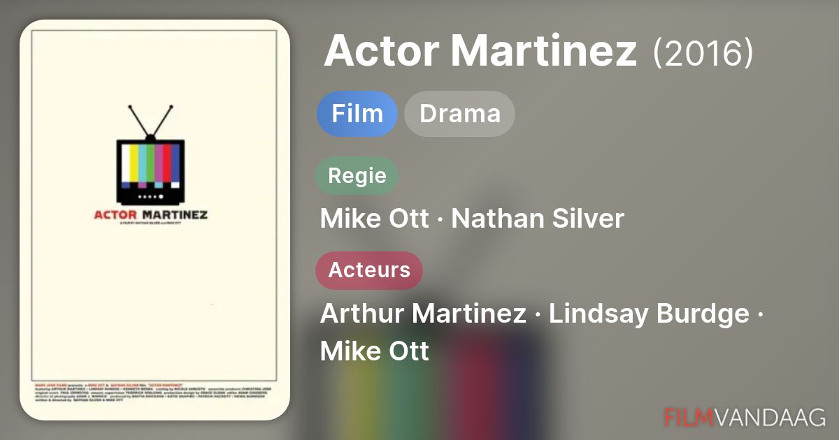 Actor Martinez (film, 2016) - FilmVandaag.nl