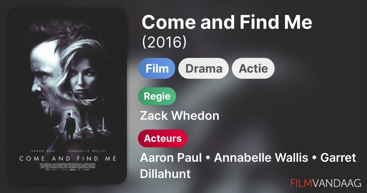 Come and Find Me (film, 2016) - FilmVandaag.nl