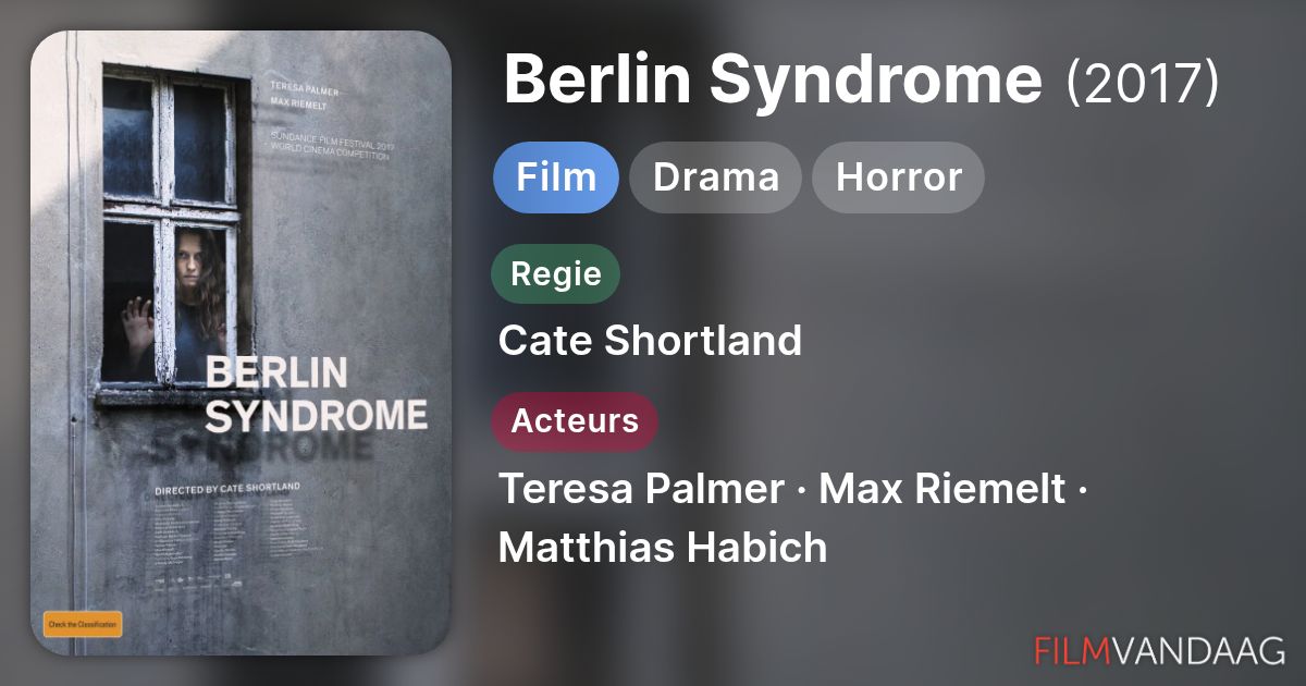 Berlin Syndrome (film, 2017) - FilmVandaag.nl