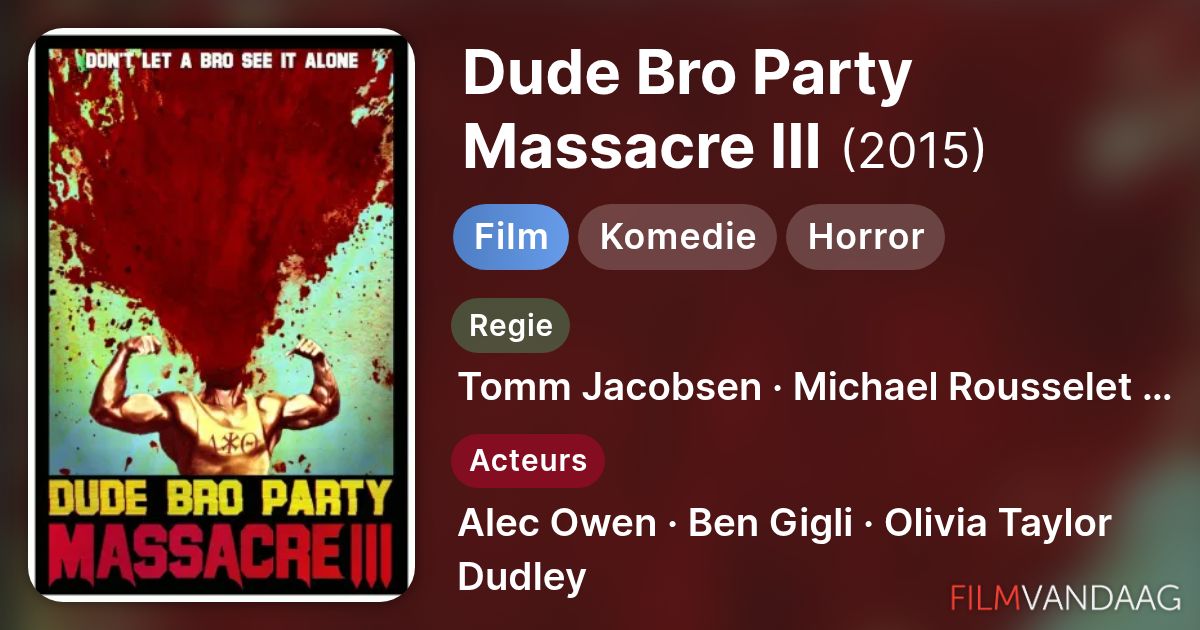 Dude Bro Party Massacre III (film, 2015) - FilmVandaag.nl