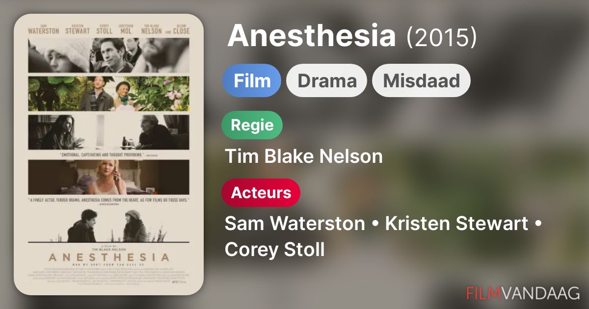 Anesthesia (film, 2015) - FilmVandaag.nl