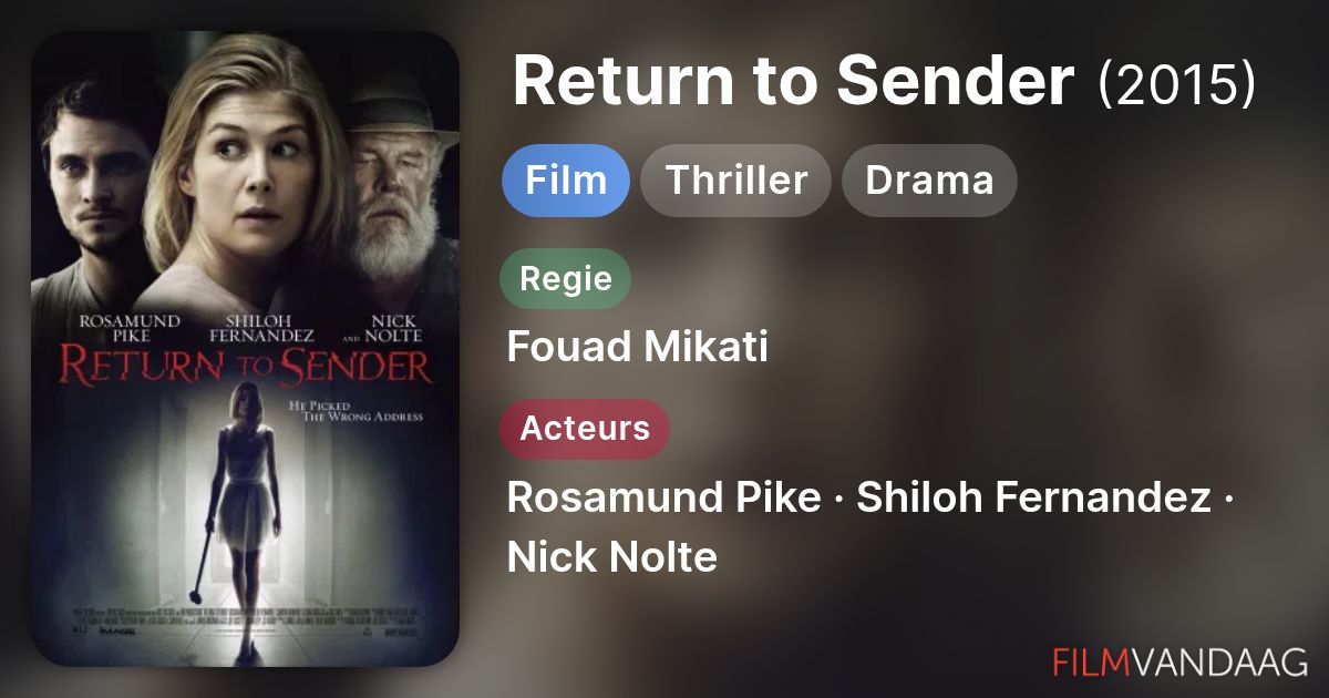 Return to Sender (film, 2015) - FilmVandaag.nl