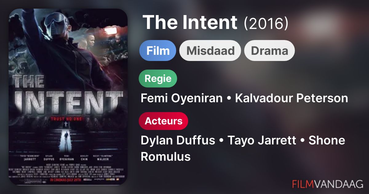 The Intent (film, 2016) - FilmVandaag.nl