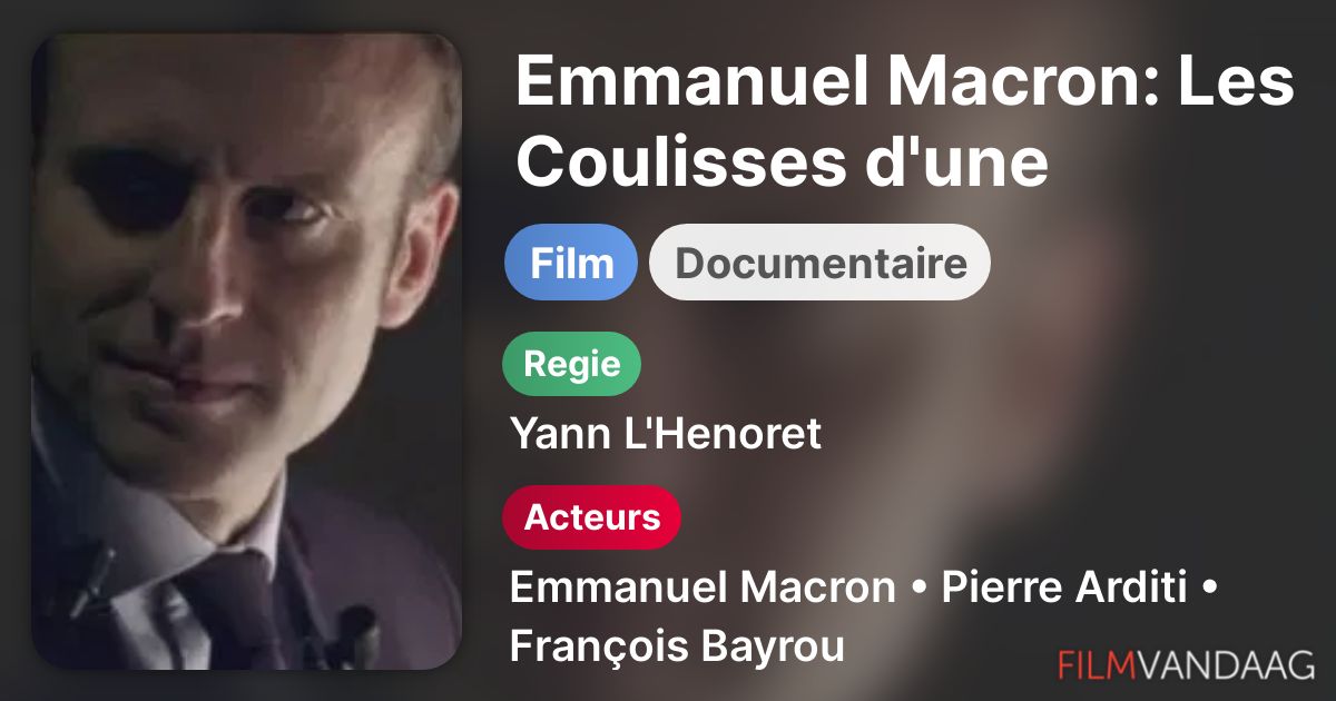 Emmanuel Macron: Les Coulisses d'une Victoire (film, 2017) - FilmVandaag.nl