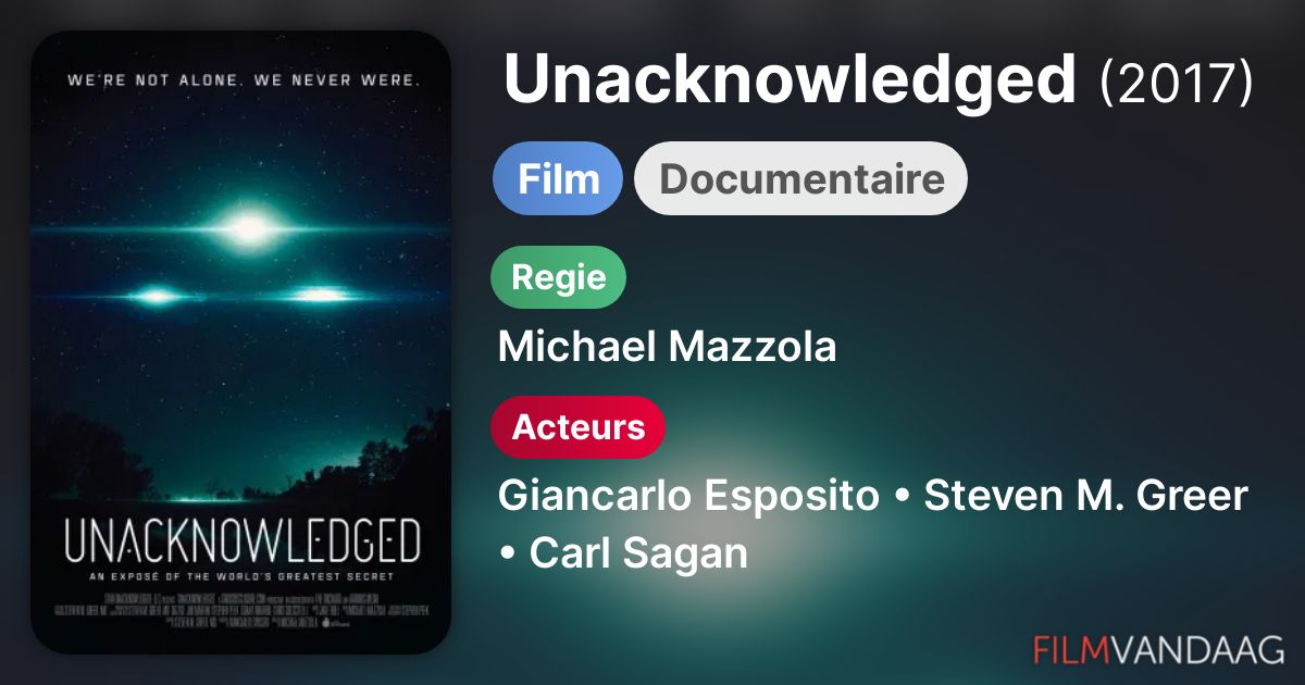 Unacknowledged (film, 2017) kopen op dvd of blu-ray - FilmVandaag.nl