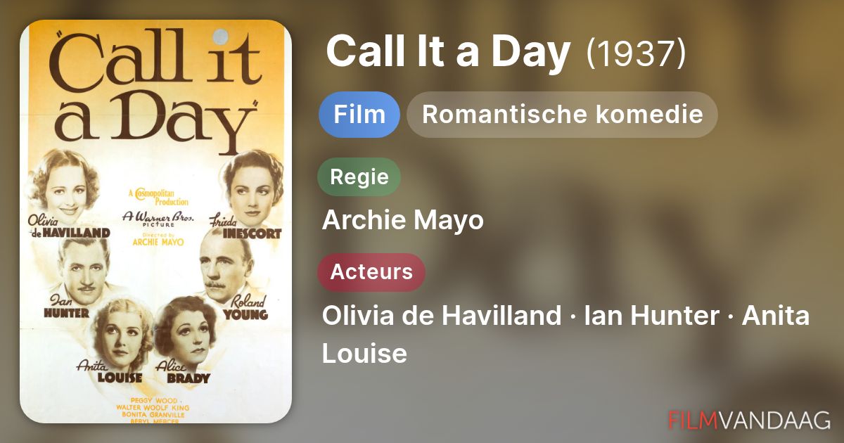 Call It a Day (film, 1937) - FilmVandaag.nl