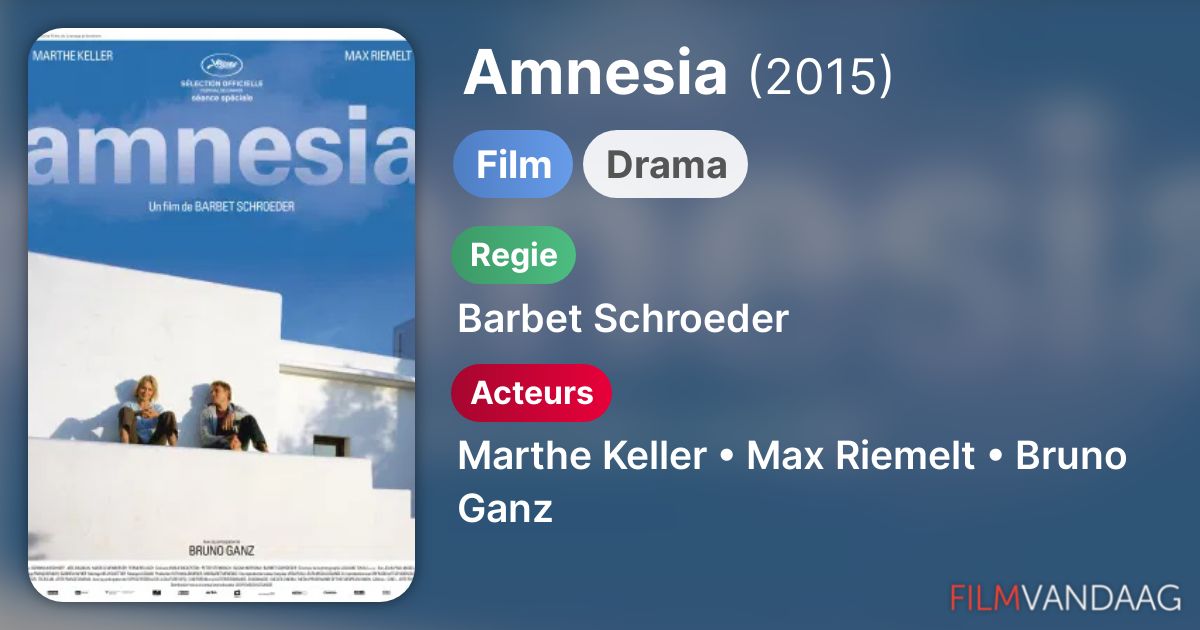 Amnesia (film, 2015) - FilmVandaag.nl