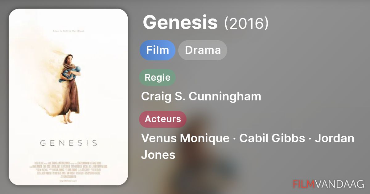 Genesis (film, 2016) - FilmVandaag.nl