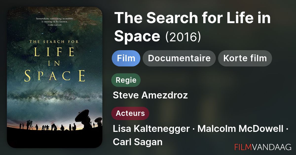 The Search for Life in Space (film, 2016) - FilmVandaag.nl