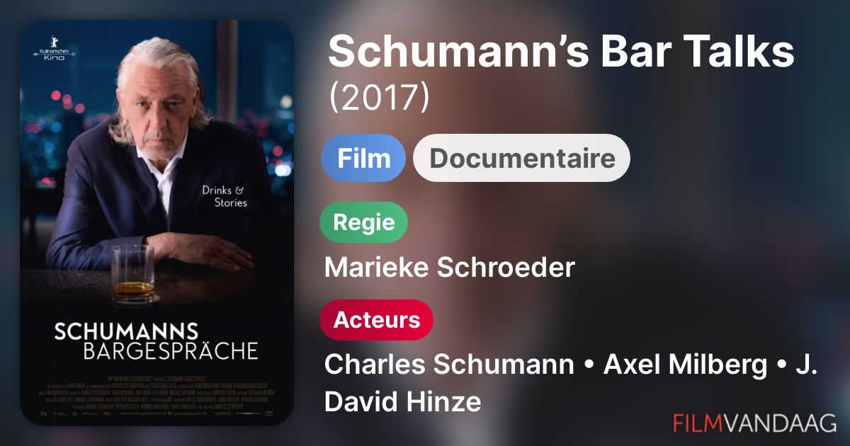 Schumann’s Bar Talks (film, 2017) - FilmVandaag.nl