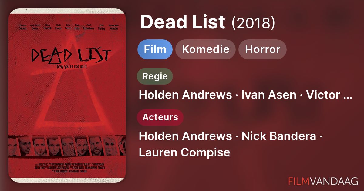 Dead List (film, 2018) - FilmVandaag.nl