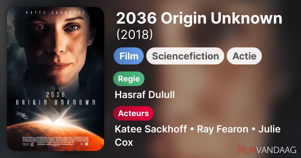 2036 Origin Unknown (film, 2018) - FilmVandaag.nl