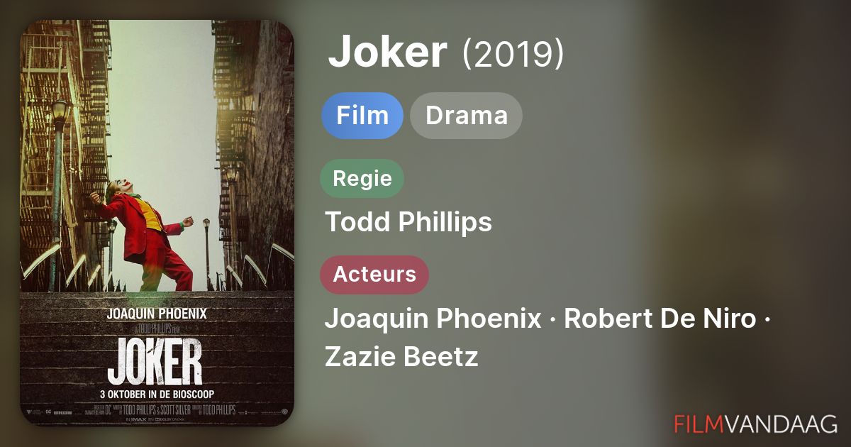 Alle acteurs in Joker (film, 2019) - FilmVandaag.nl