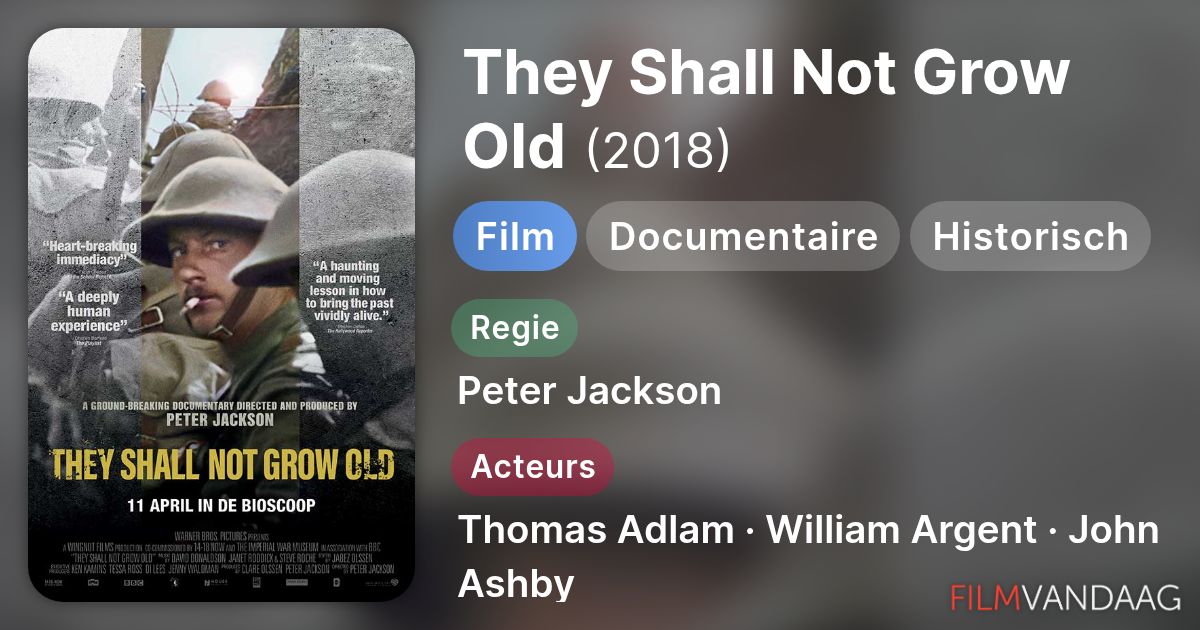 They Shall Not Grow Old (film, 2018) - FilmVandaag.nl