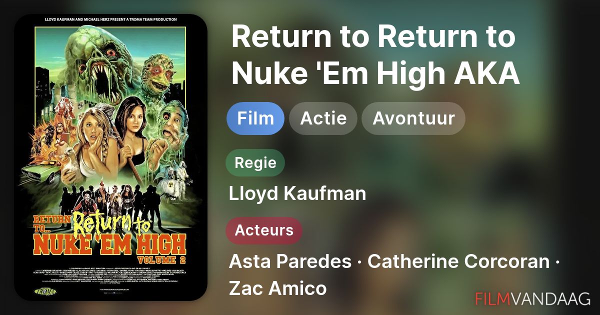 Return to Return to Nuke 'Em High AKA Vol. 2 (film, 2017) - FilmVandaag.nl