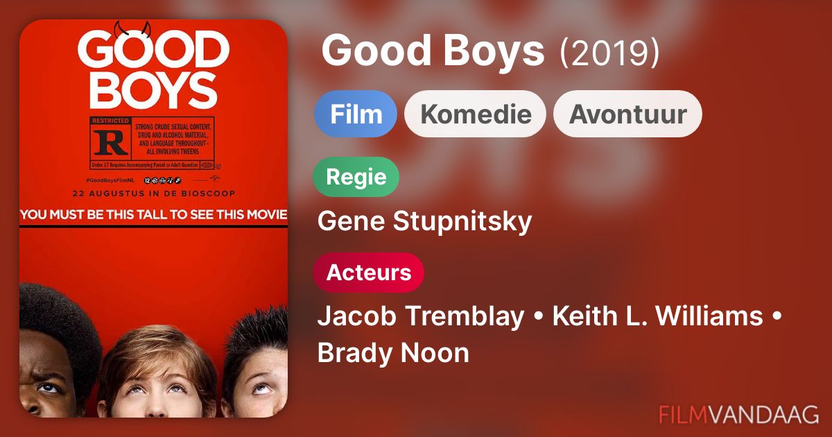 Alle acteurs in Good Boys (film, 2019) - FilmVandaag.nl