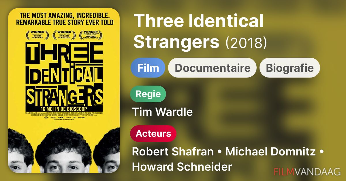 Three Identical Strangers (film, 2018) - FilmVandaag.nl