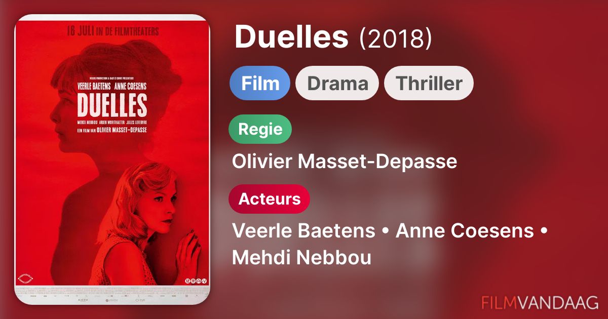 Alle acteurs in Duelles (film, 2018) - FilmVandaag.nl