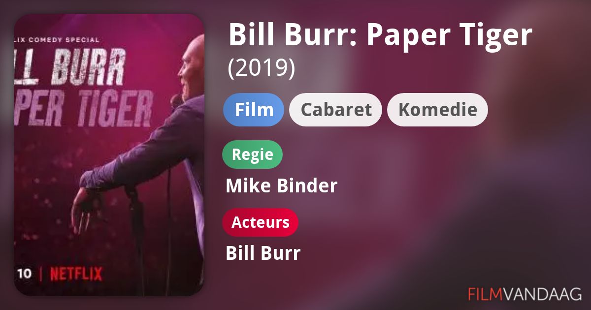 Bill Burr: Paper Tiger (film, 2019) kopen op dvd of blu-ray ...