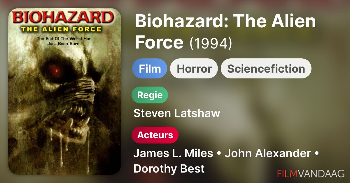 Biohazard: The Alien Force (film, 1995) - FilmVandaag.nl