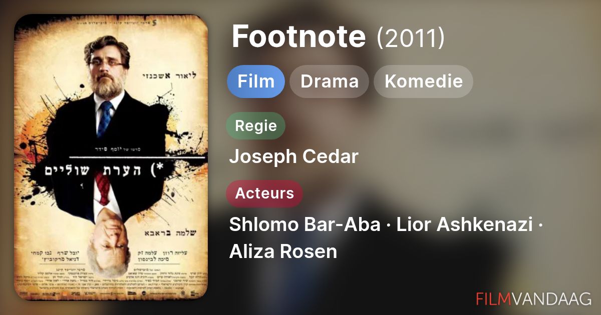 Footnote (film, 2011) - FilmVandaag.nl