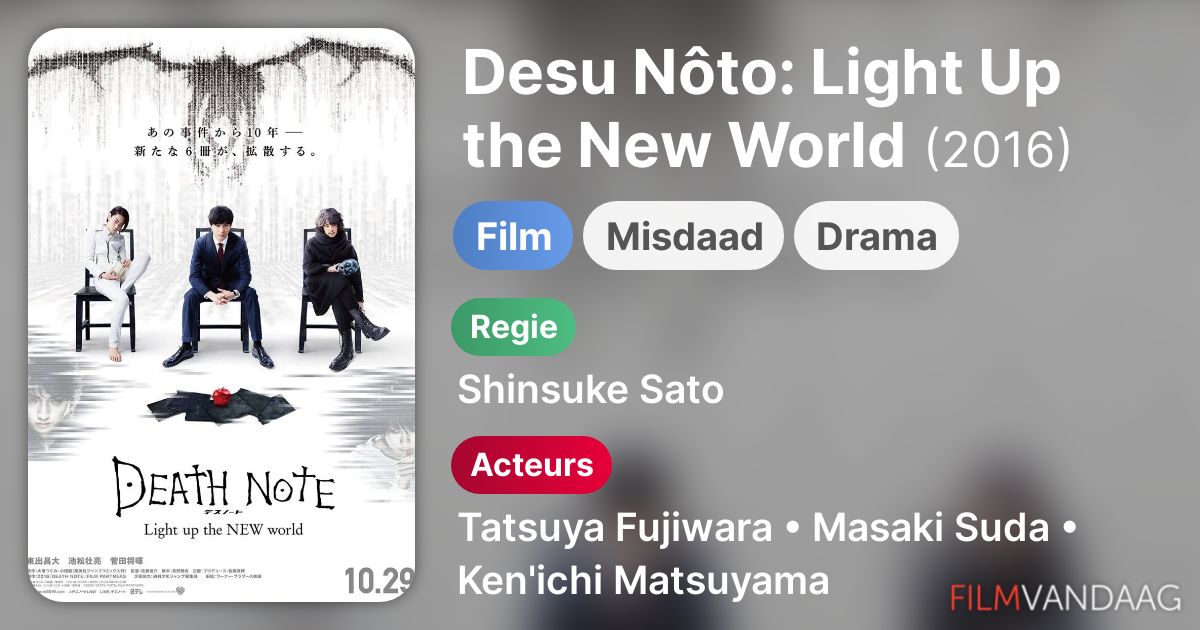 Desu Nôto: Light Up the New World (film, 2016) - FilmVandaag.nl