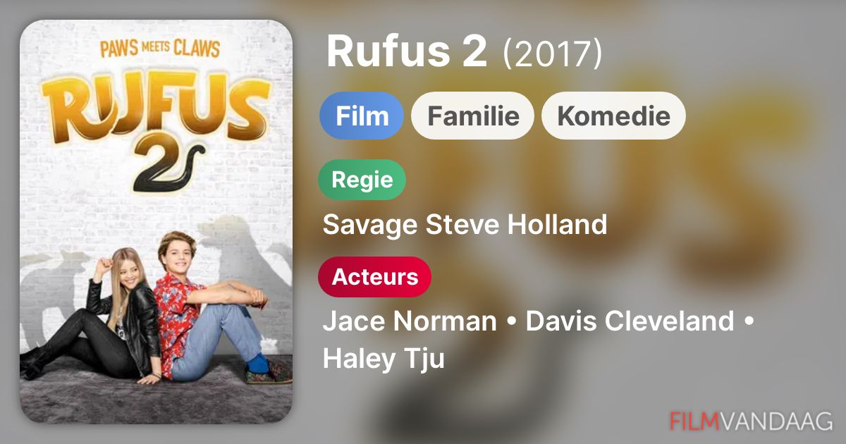 Rufus 2 (film, 2017) - FilmVandaag.nl