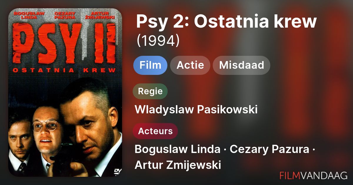 Psy 2: Ostatnia krew (film, 1994) - FilmVandaag.nl