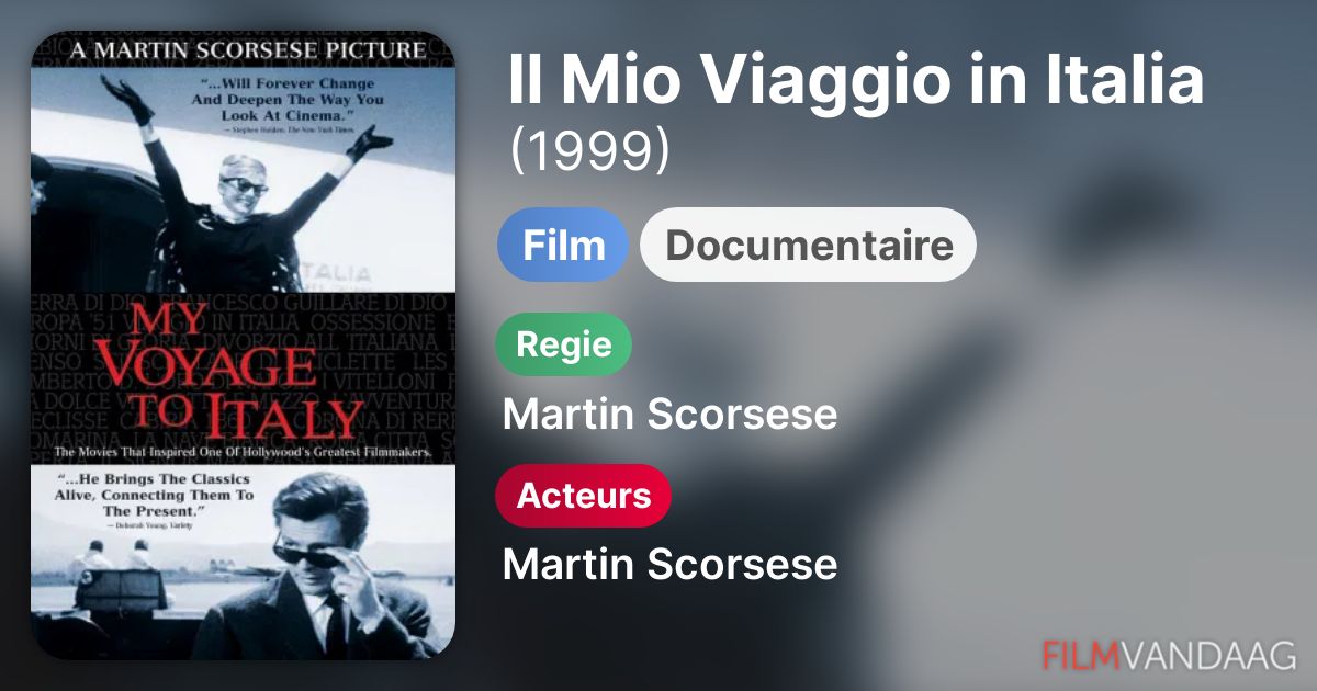 Il Mio Viaggio in Italia (film, 1999) - FilmVandaag.nl