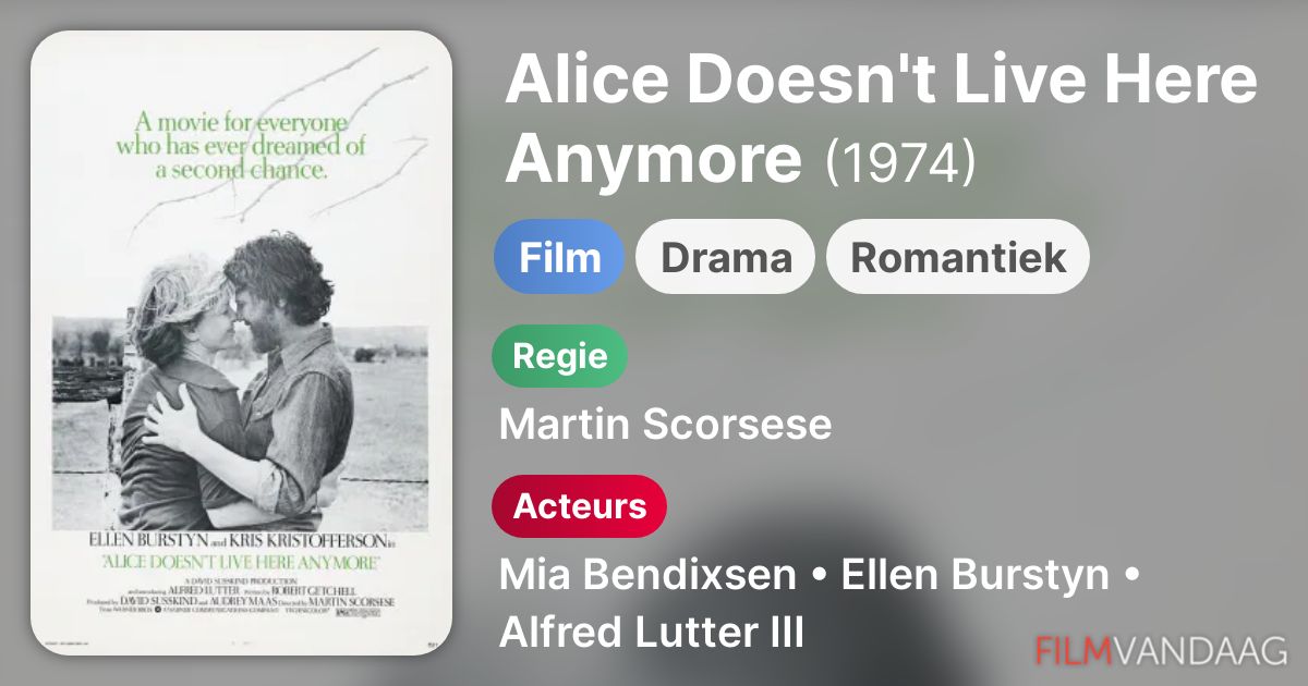 Alice Doesn't Live Here Anymore (film, 1974) kopen op dvd of blu-ray - FilmVandaag.nl
