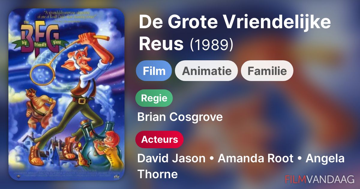 De Grote Vriendelijke Reus (film, 1989) kopen op dvd of blu-ray ...