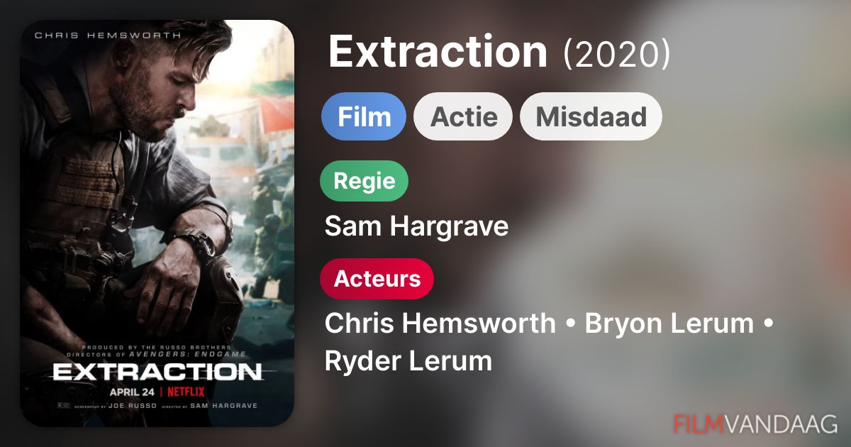 Extraction (film, 2020) kopen op dvd of blu-ray - FilmVandaag.nl