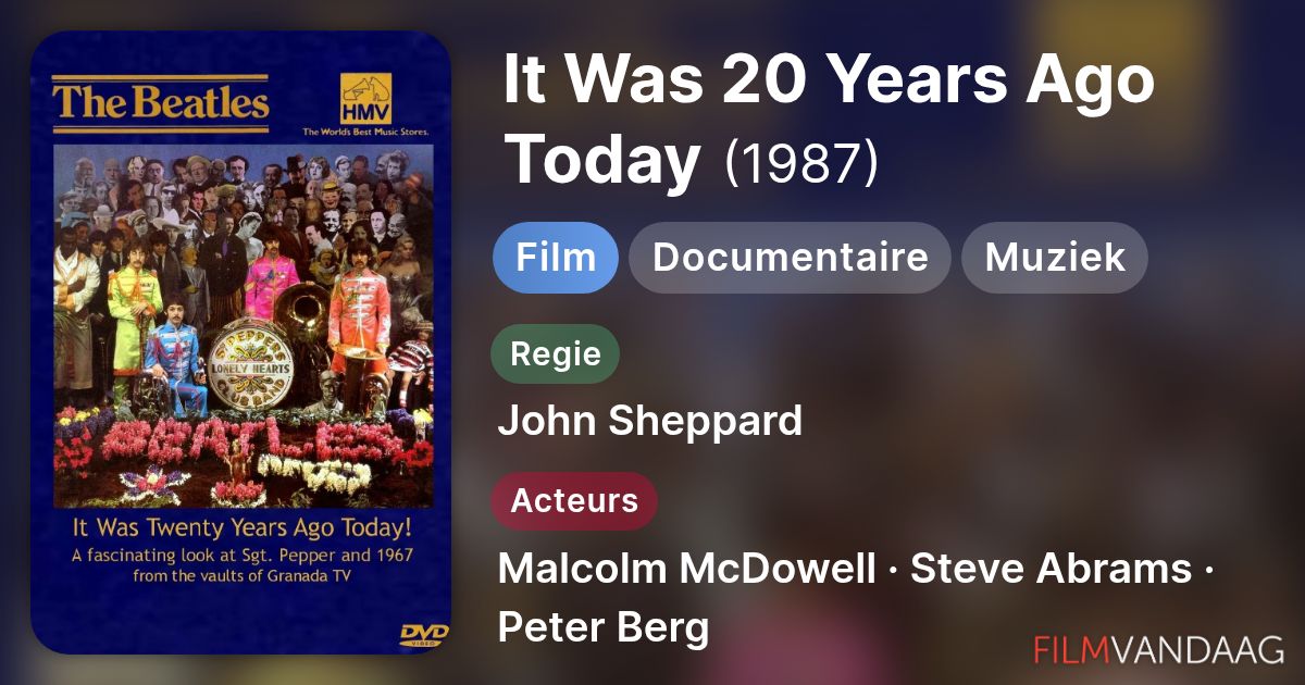 It Was 20 Years Ago Today (film, 1987) Nu Online Kijken - FilmVandaag.nl