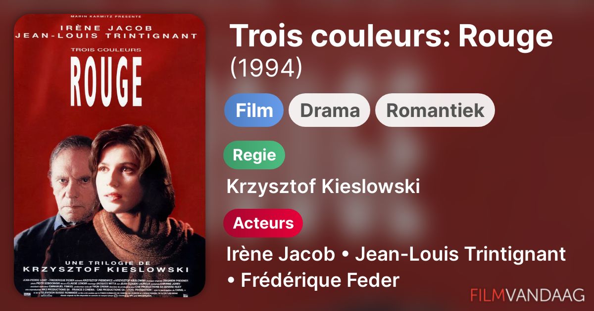 Trois couleurs: Rouge (film, 1994) - FilmVandaag.nl