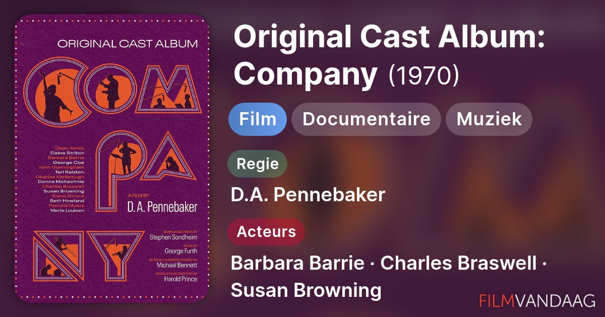 Original Cast Album: Company (film, 1970) - FilmVandaag.nl