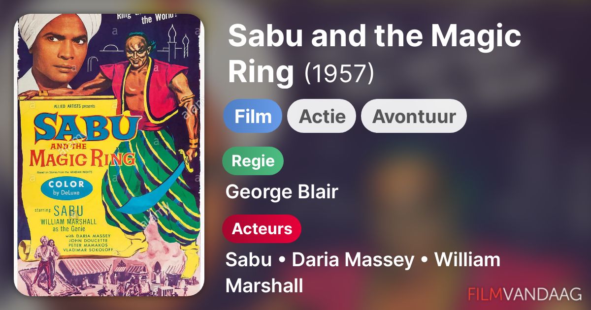 Sabu and the Magic Ring (film, 1957) - FilmVandaag.nl