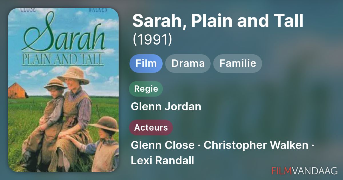 Sarah, Plain and Tall (film, 1991) - FilmVandaag.nl