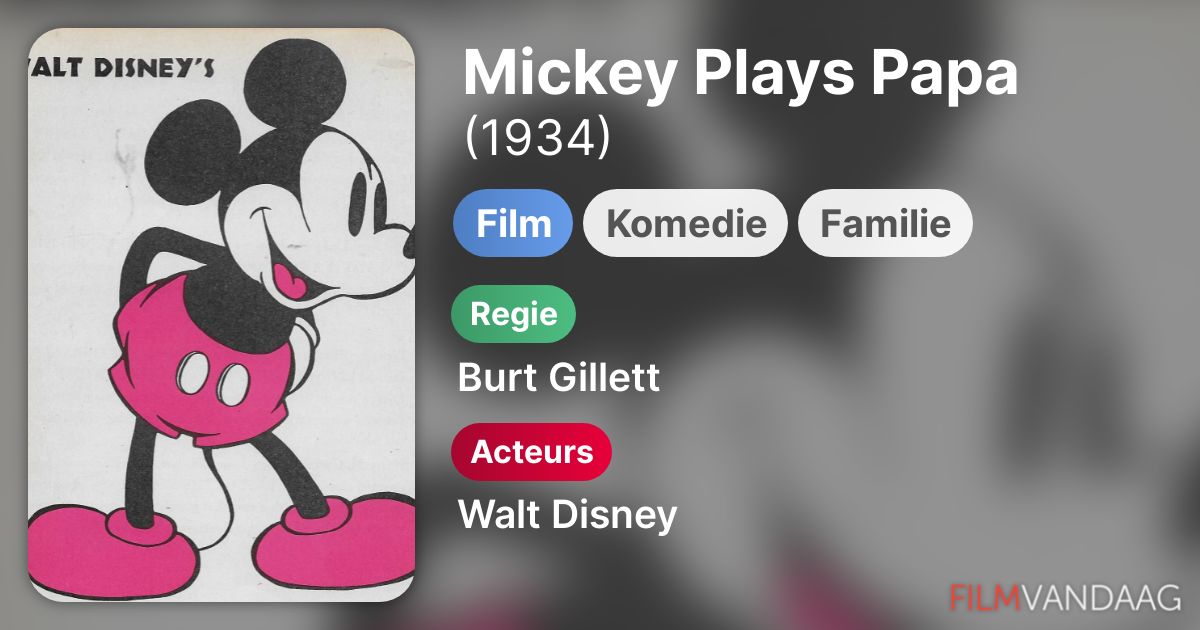 Mickey Plays Papa (film, 1934) - FilmVandaag.nl
