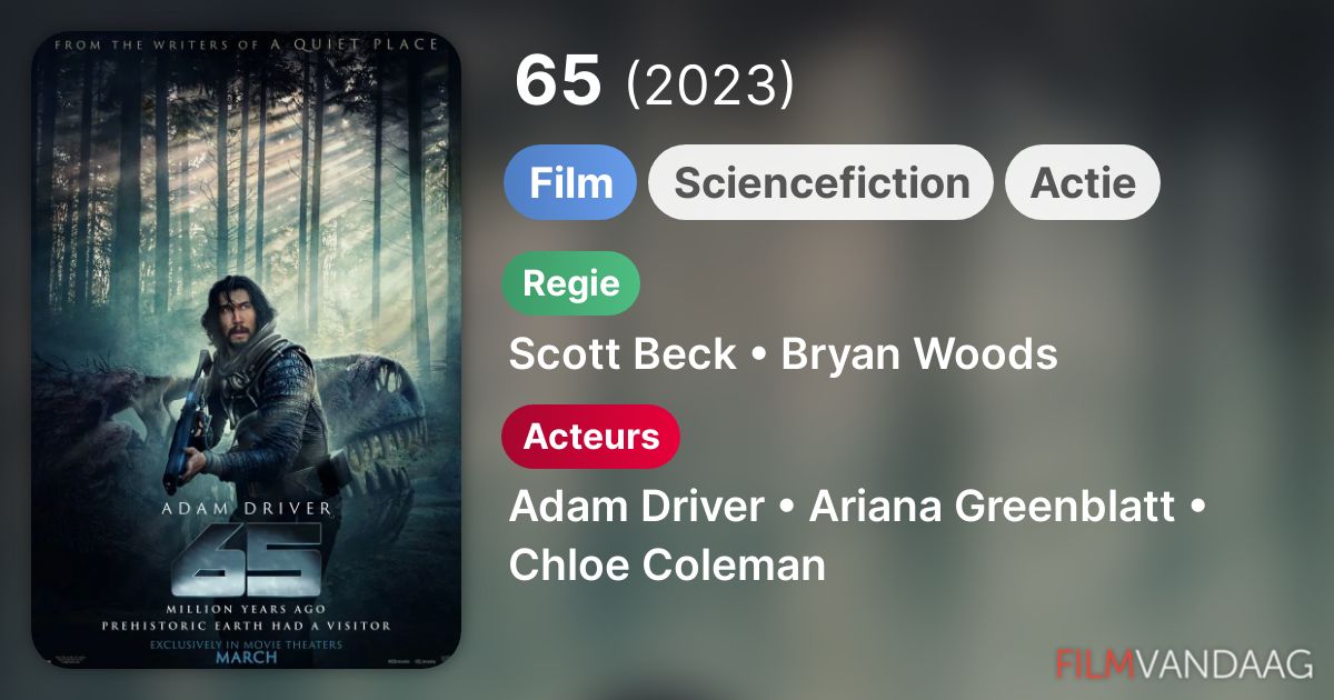 65 (film, 2023) - FilmVandaag.nl