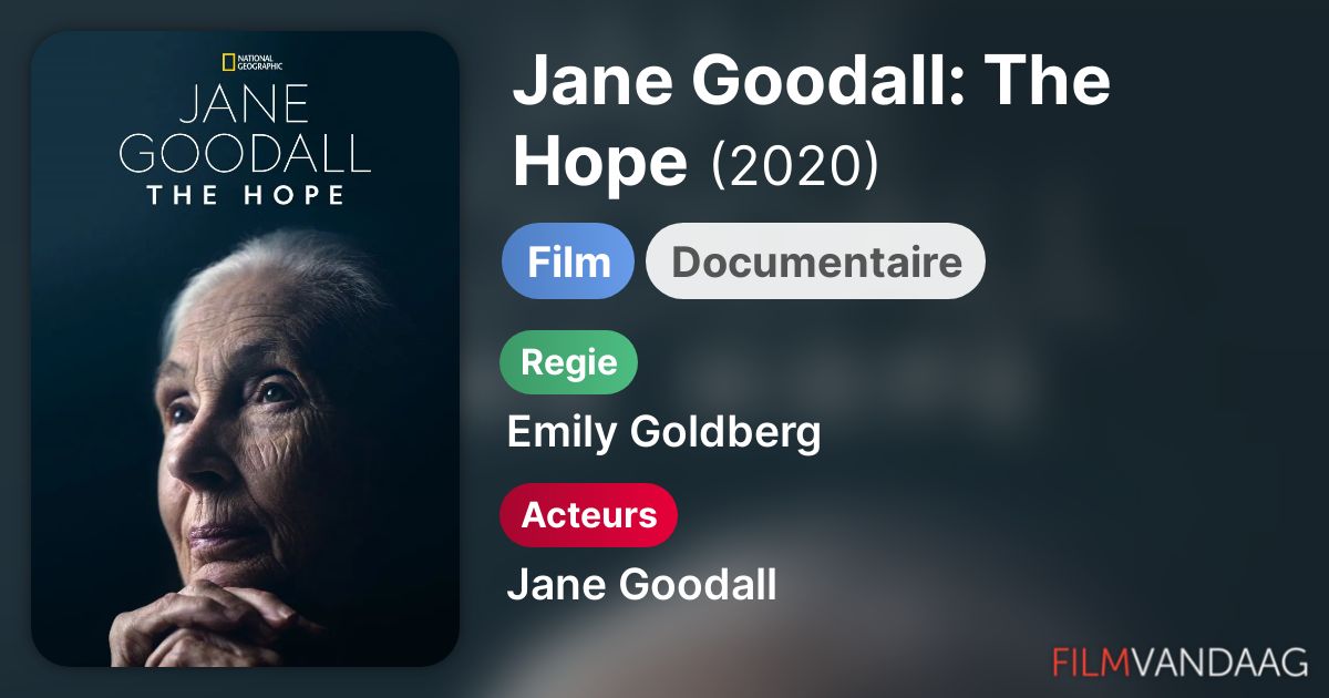 Jane Goodall: The Hope (film, 2020) - FilmVandaag.nl