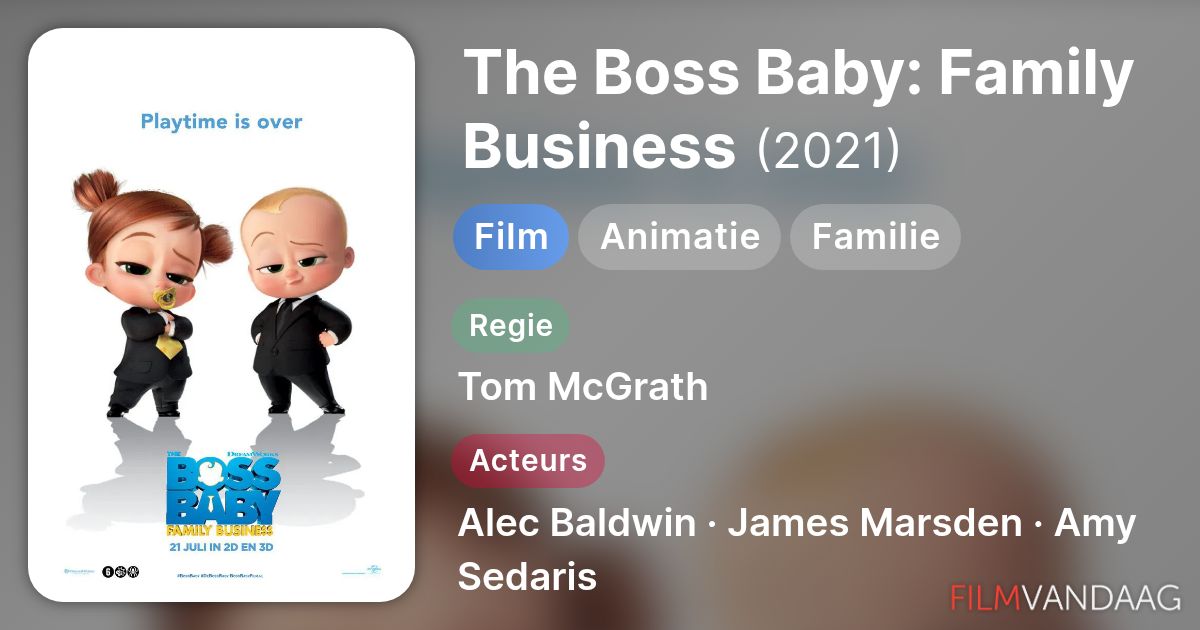 The Boss Baby: Family Business (film, 2021) kopen op dvd of blu-ray ...