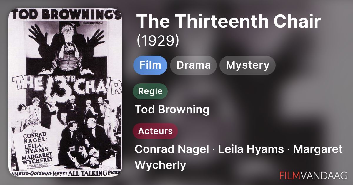 The Thirteenth Chair (film, 1929) - FilmVandaag.nl