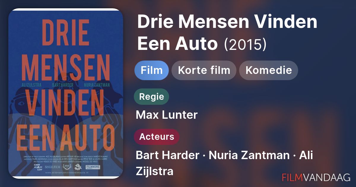 Drie Mensen Vinden Een Auto (film, 2015) - FilmVandaag.nl