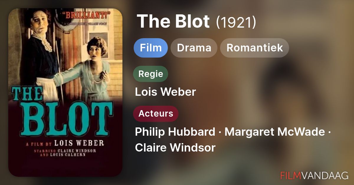The Blot (film, 1921) - FilmVandaag.nl