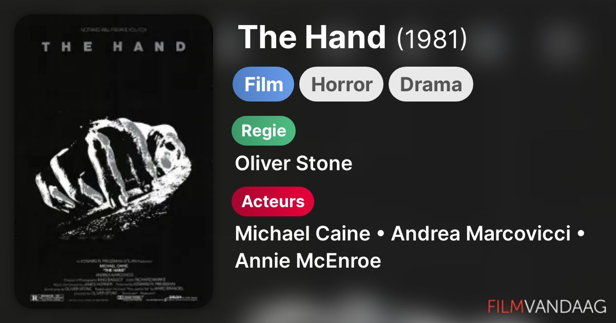 The Hand (film, 1981) - FilmVandaag.nl