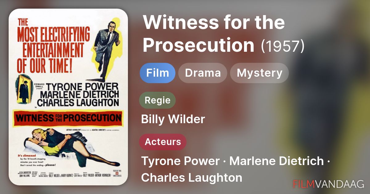 Witness for the Prosecution (film, 1957) - FilmVandaag.nl