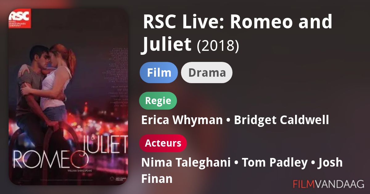 RSC Live: Romeo and Juliet (film, 2018) - FilmVandaag.nl