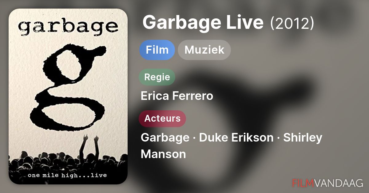 Garbage Live (film, 2012) - FilmVandaag.nl