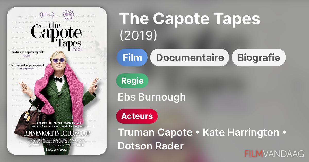 The Capote Tapes (film, 2019) - FilmVandaag.nl