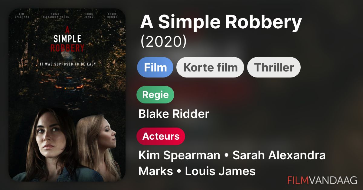 A Simple Robbery (film, 2020) - FilmVandaag.nl